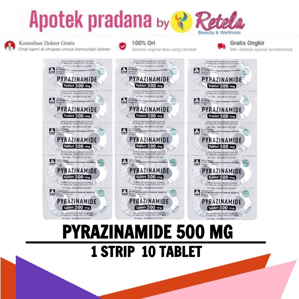 Jual PYRAZINAMIDE 500MG 1 STRIP 10 TABLET | Shopee Indonesia