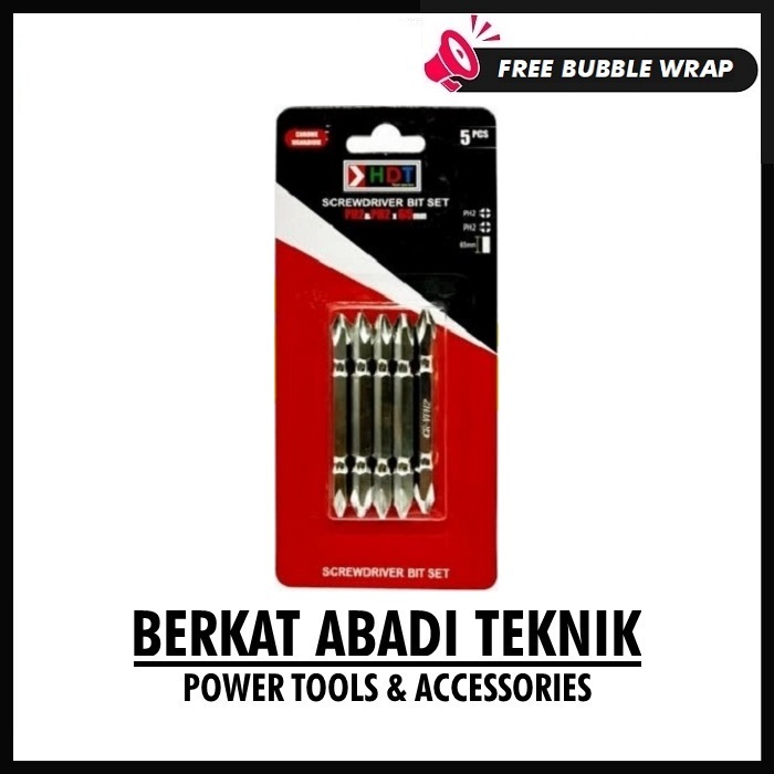 Jual HDT Mata Bor Obeng Plus PH2 x PH2 x 65mm 5 Pcs Screwdriver Sekrup ...