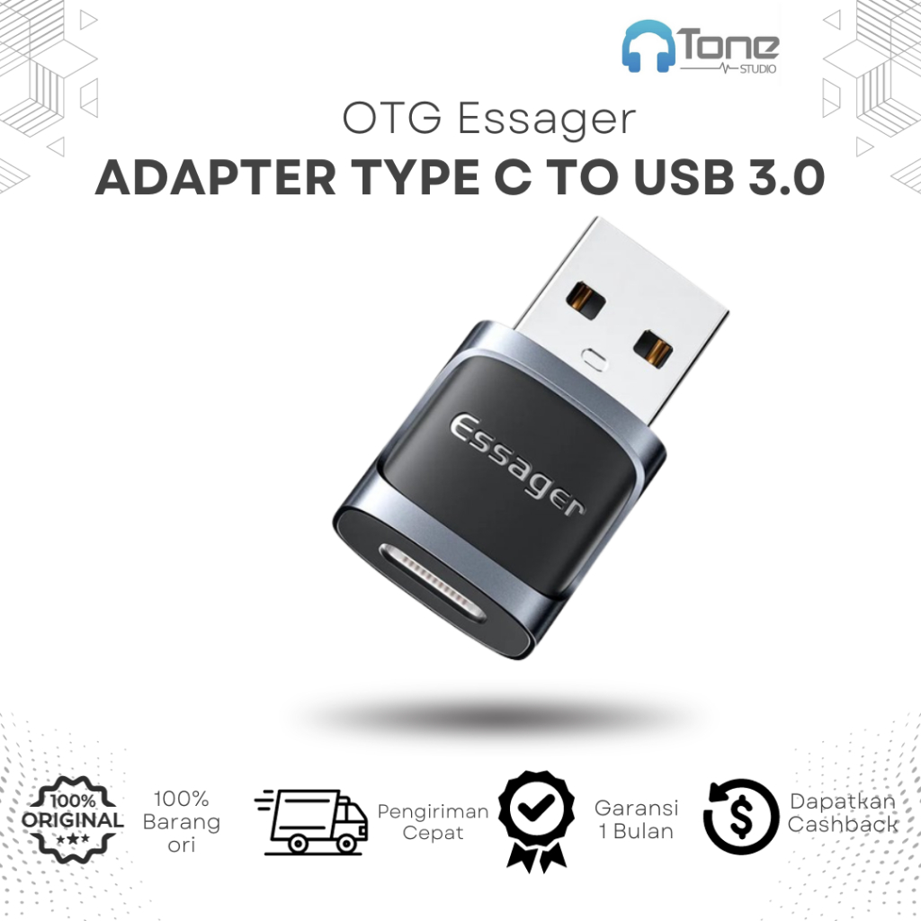 Jual OTG Essager Adapter Type C to USB 3.0 Converter | Shopee Indonesia