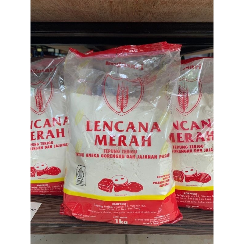 Jual Tepung Terigu Lencana Merah 1kg / Bogasari Lencana Merah 1kg ...