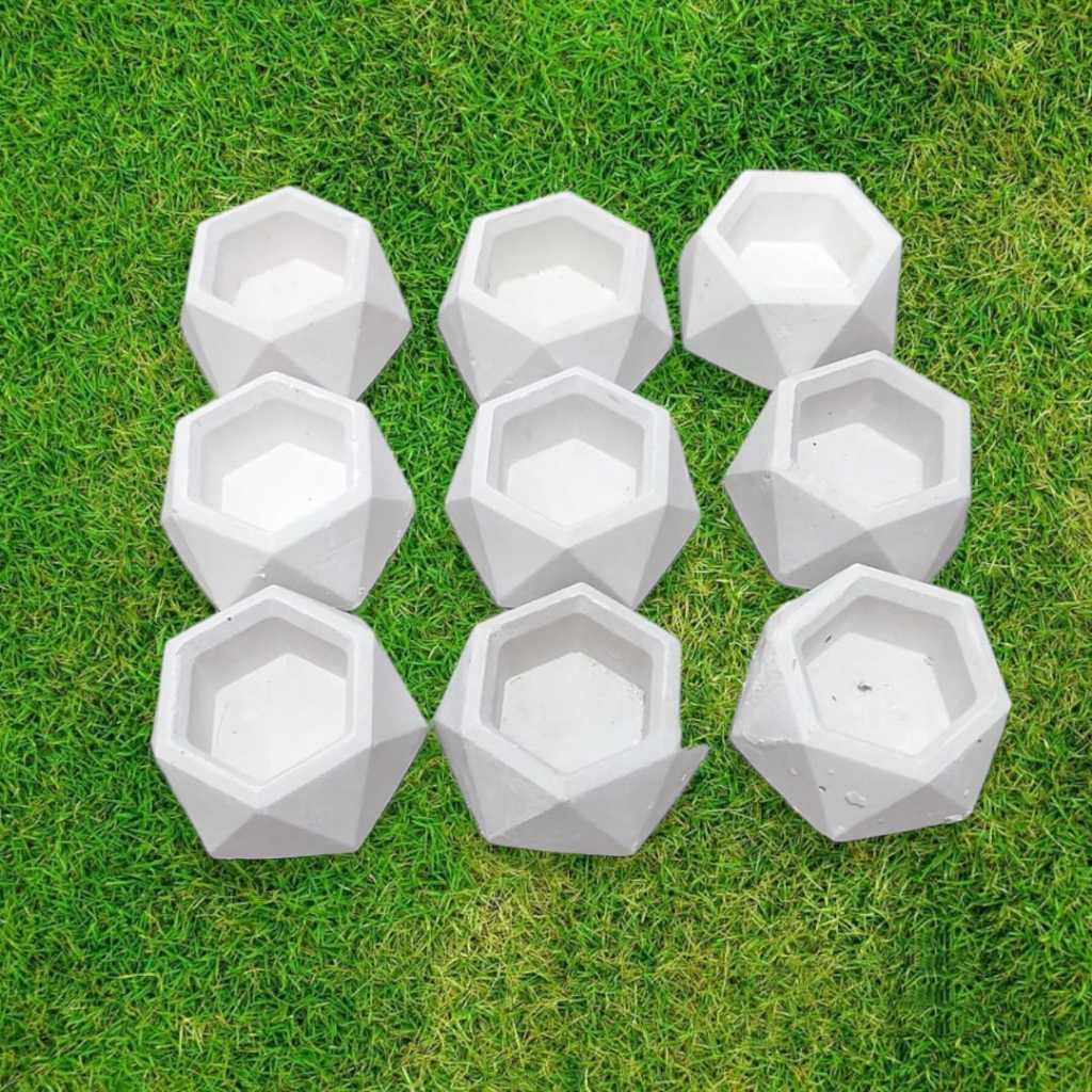 Jual (12 PCS) Lusinan Pot Mini Hexagonal Segi enam / Pot Semen/ Pot ...