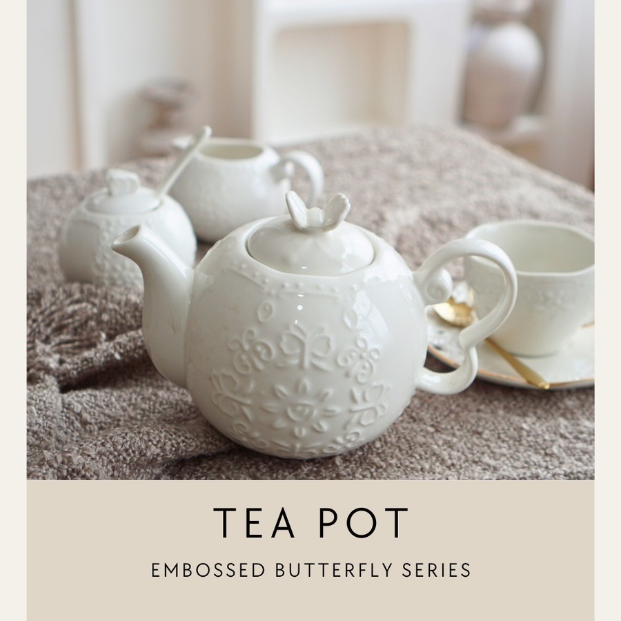 Jual Embossed butterfly Teapot / teko / ceret / teko teh aesthetic ...