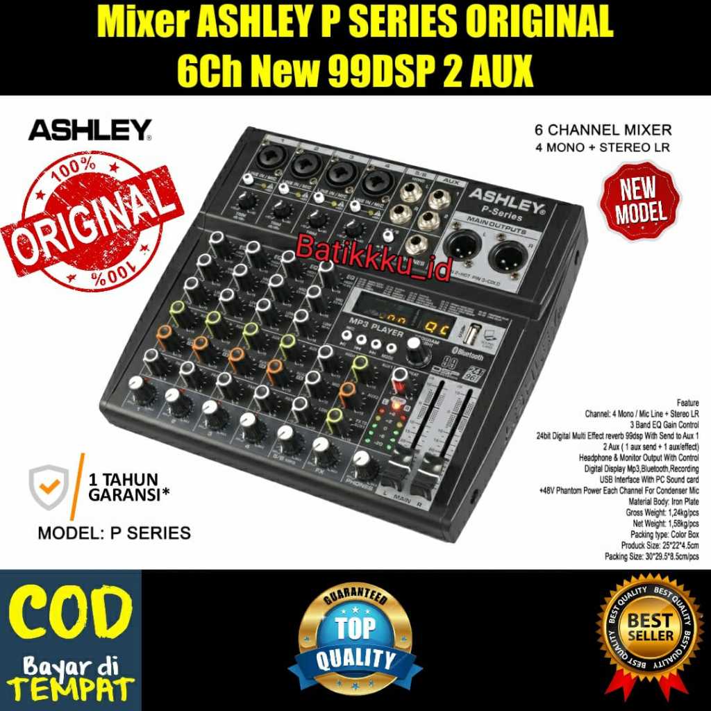 Jual Mixer Ashley P Series PSeries P-Series 6 Channel Original New 99dsp Bluetooth-USB-Recording ...