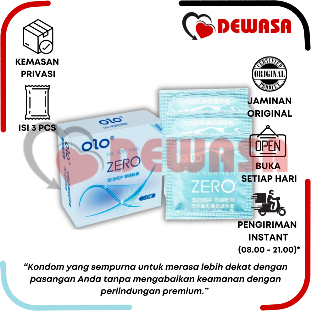 Jual OLO Kondom 001 Ha For Man Zero Ultra Thin - 3 Pcs (Condom 0.01) | Shopee Indonesia