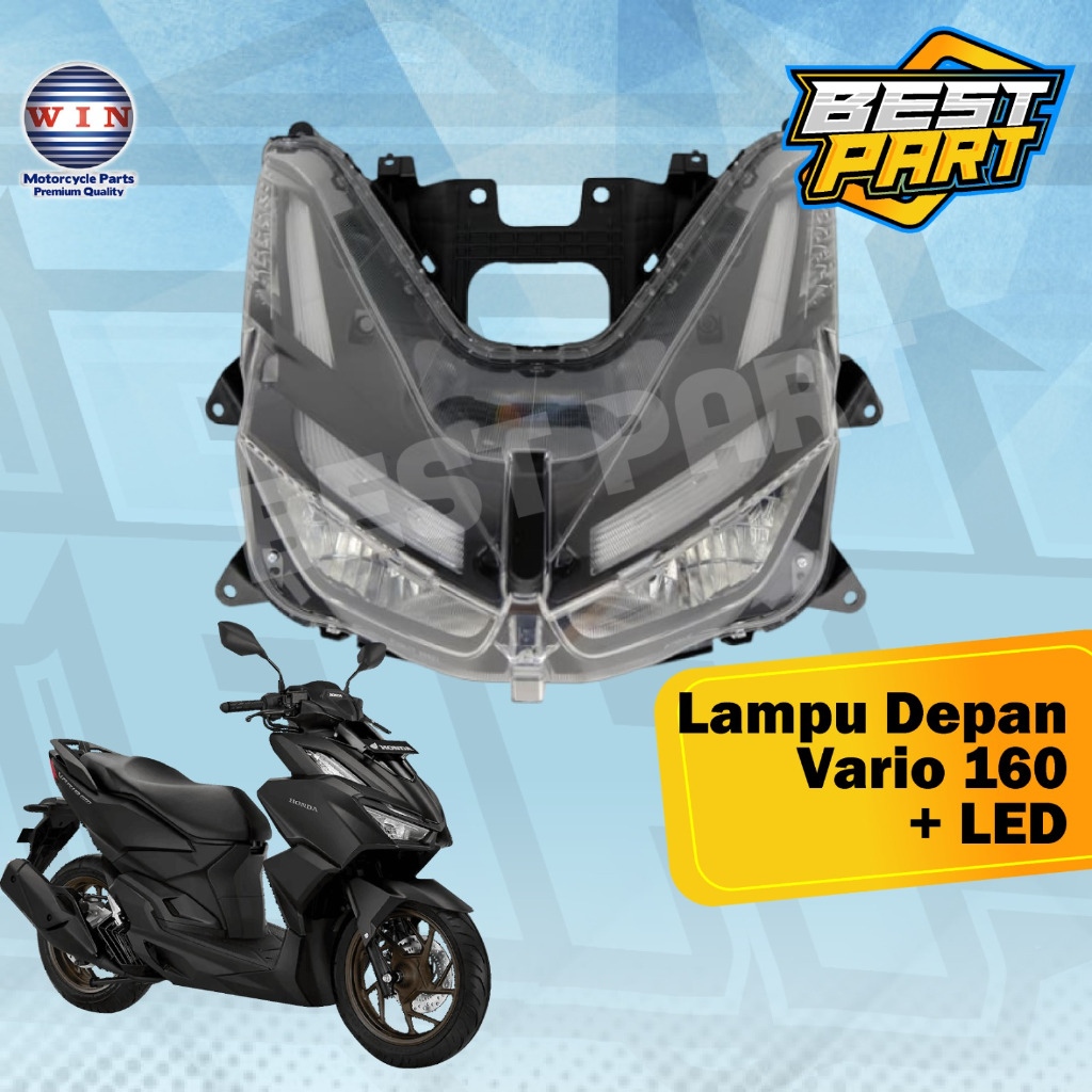 Jual LAMPU DEPAN VARIO 160 + LED MERK WIN | Shopee Indonesia