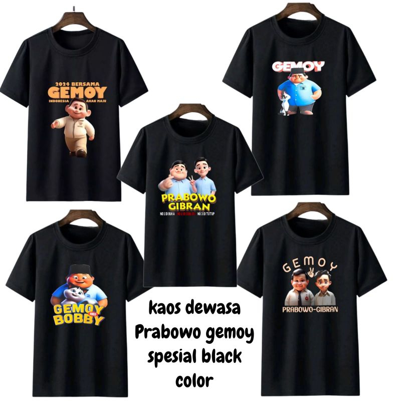 Jual Kaos prabowo Gemoy Viral spesial edition black color | Shopee ...