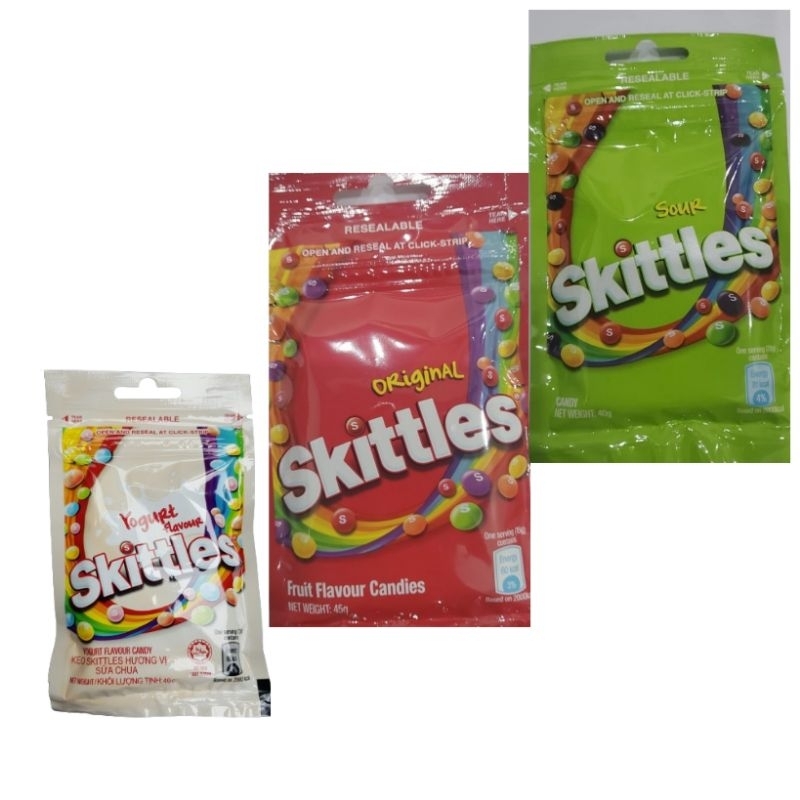 Jual permen rasa buah skittles candy original dan sour - ECER | Shopee ...