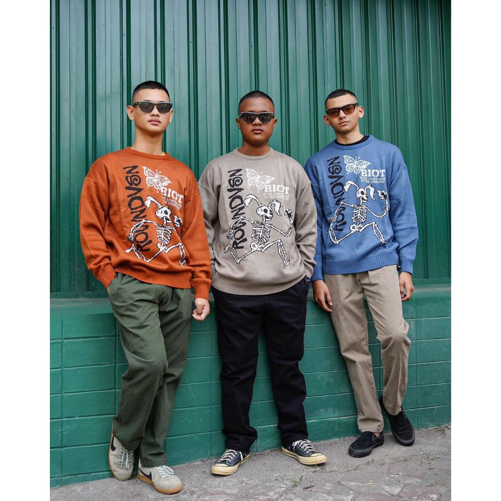 Jual Rown Division Official Knit Wear - Rowndvsn Sweater Rajut Skeleton ...