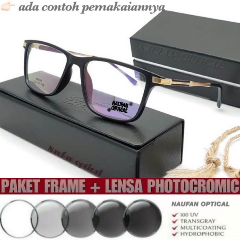 Jual Frame kacamata pria sporty + lensa Photocromic / kacamata minus pria / kacamata minus ...