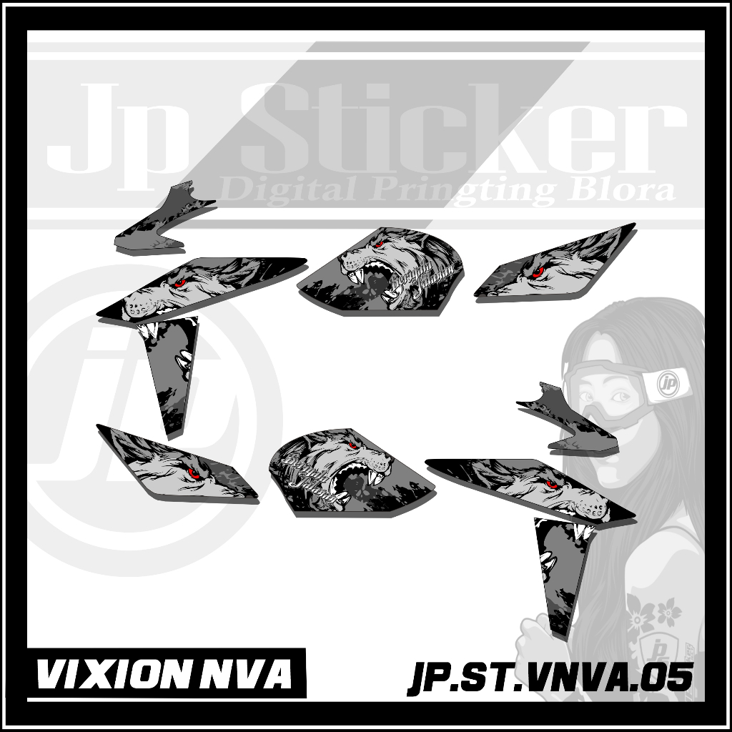 Jual Sticker Striping Vixion Nva - Stiker List Variasi Motor Yamaha VIXION NVA Motif Wolf ...