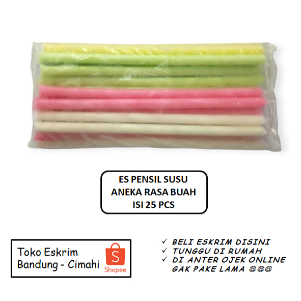 Jual Es Pensil Es Susu Rasa Buah Campur Isi 25 Pcs Toko Eskrim Bandung ...