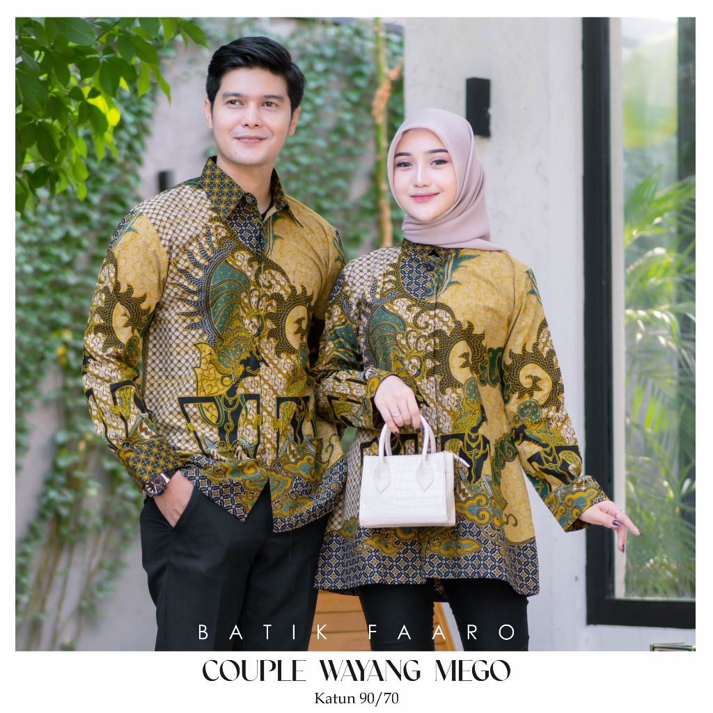 Jual Couple Batik Wayang Mego Kuning exclusive Faaro | Shopee Indonesia
