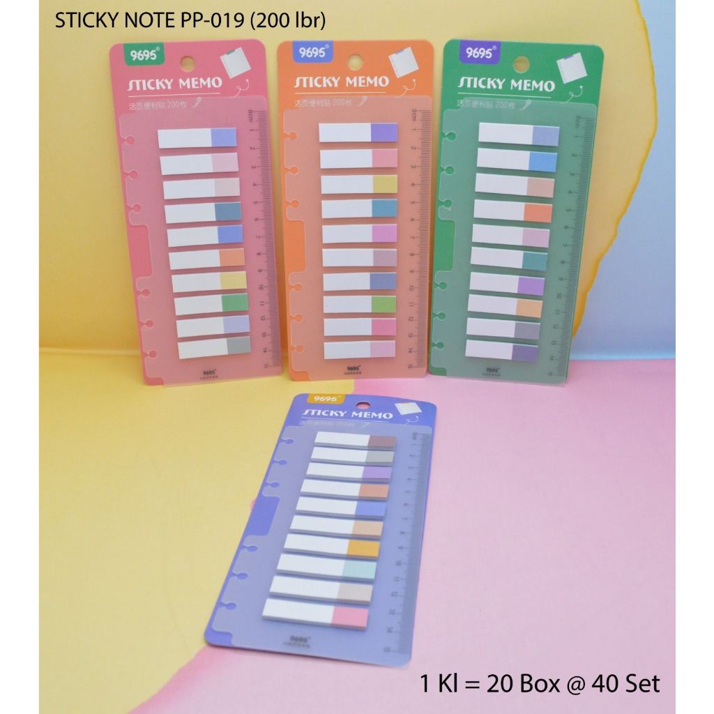 Jual 3 In 1 Divider Sticky Note With Ruler Half Colour PP019 - Sticky ...