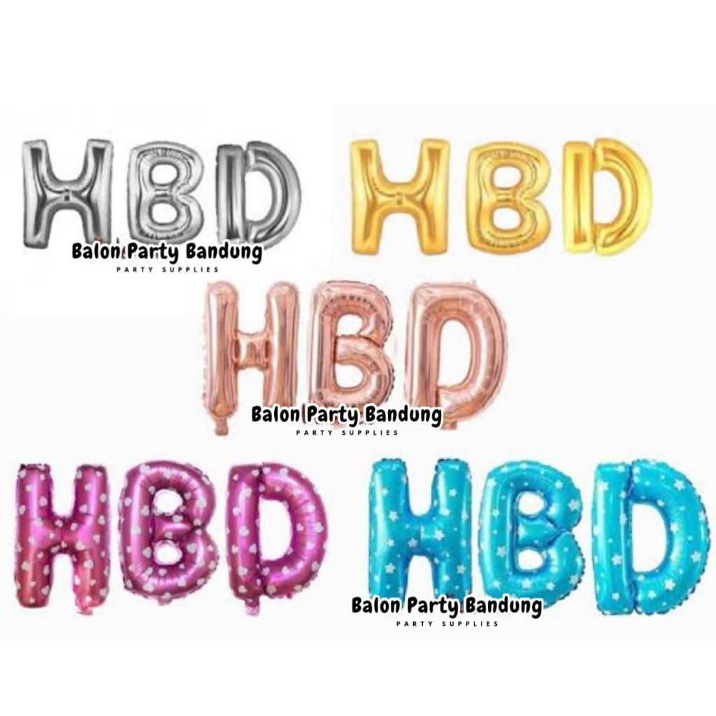 Jual Set Huruf HBD (Ukuran 40 Cm) / Balon Foil Dekorasi Balon Ulang ...