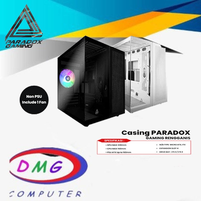 Jual Paradox Gaming Casing Rengganis Dual Chamber | m-ATX Gaming Case ...