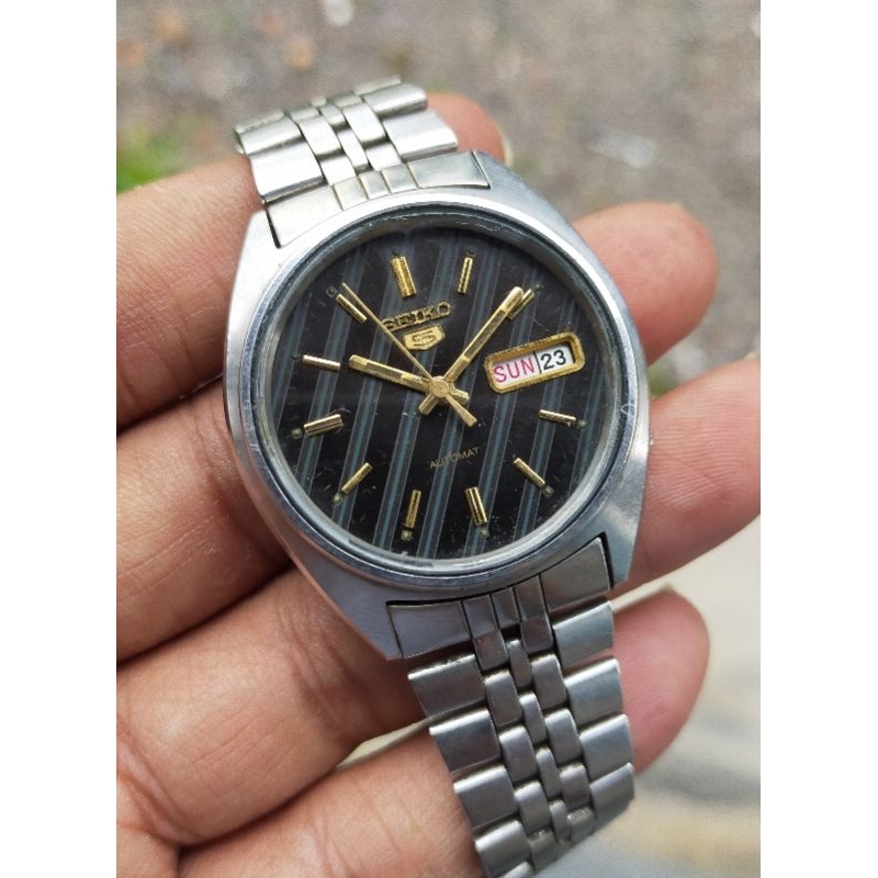 Jual Jam Tangan Seiko 5 Automatic Japan Vintage Cal 6309 Cross Dial Full Original. | Shopee ...