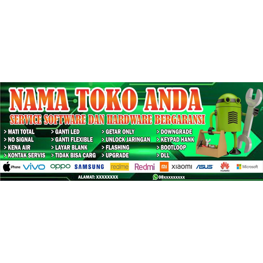Jual SPANDUK / BANNER SERVICE /SERVIS HP (free design) | Shopee Indonesia