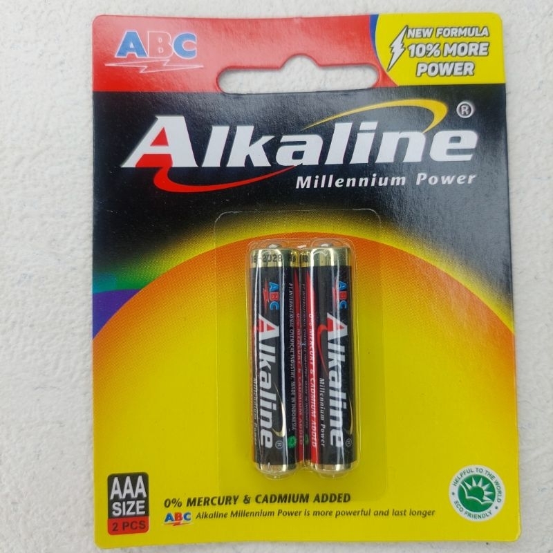 Jual Baterai ABC ALKALINE A3 AAA/per pak isi 2 psc | Shopee Indonesia