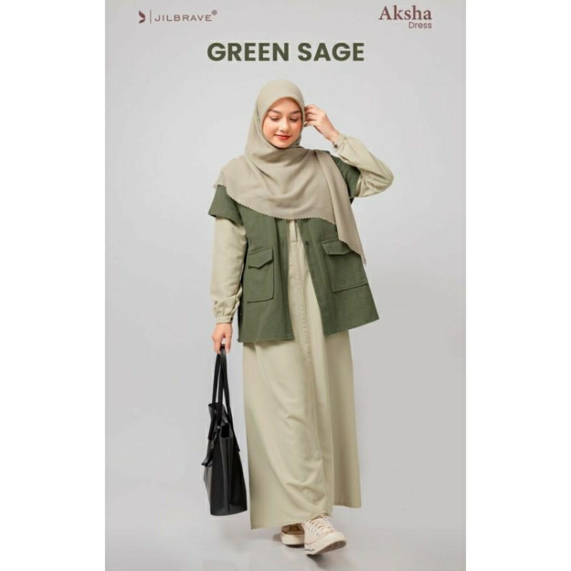 Jual AKSHA DRESS JILBRAVE | 2 IN 1 Style Gamis Syari Set Outer Linen model Sporty| Gamis Outdoor ...