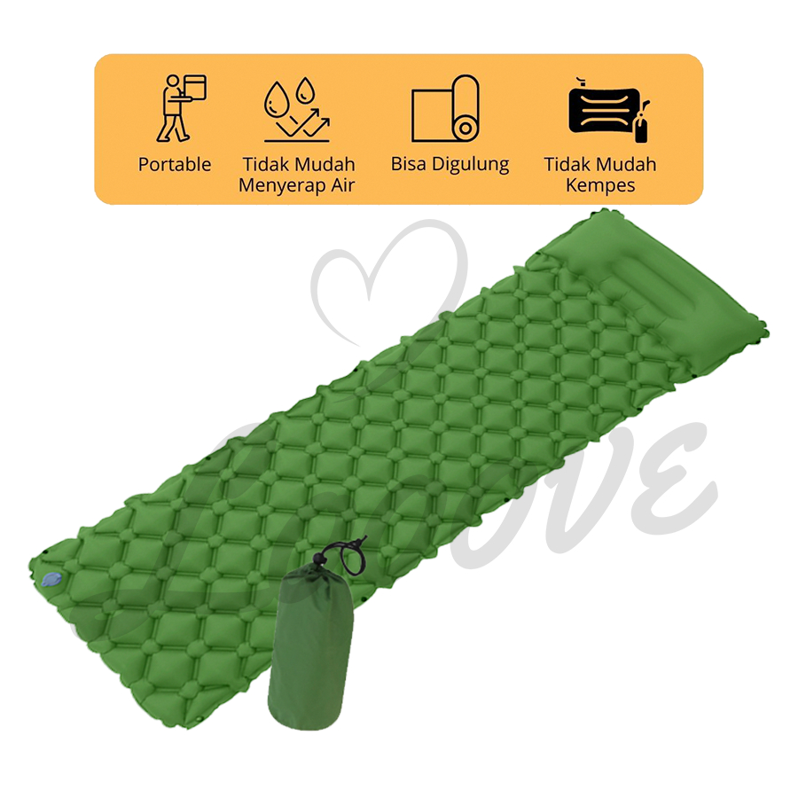 Jual Matras Angin Tiup/ Sleeping Pad/ Kasur Camping Hijau | Shopee ...