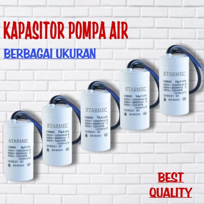 Jual Kapasitor Bulat , Capasitor , Pompa Air 6 ,8 , 10 , 12 , 14 , 16 ...