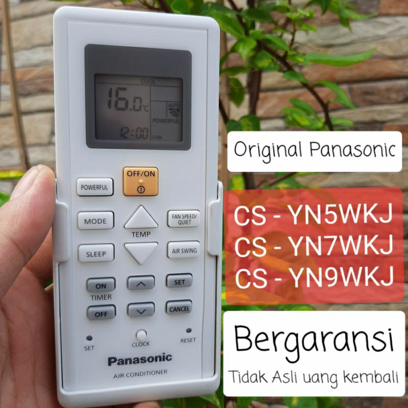 Jual Remot Remote Ac Panasonic Original Asli Untuk type CS-YN5WKJ CS-YN7WKJ CS-YN9WKJ Bergaransi ...