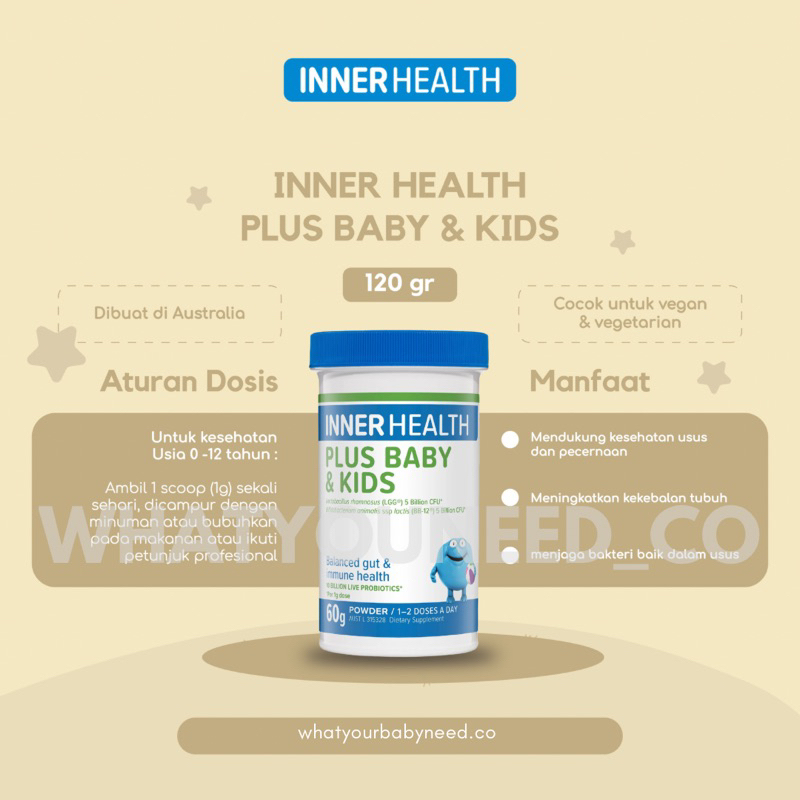 Jual BEST SELLER Inner Health Plus Baby & Kids Probiotic (60G) Powder ...