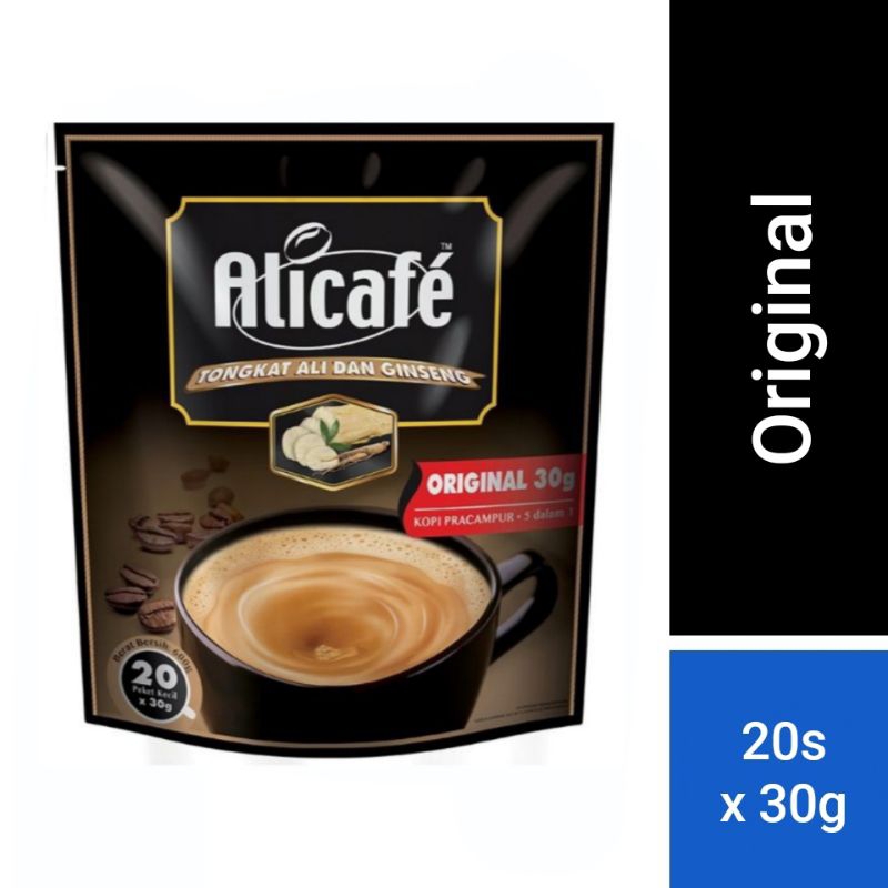 Jual ALICAFE Tongkat Ali & Ginseng Original Kopi Instan Malaysia (30g x ...