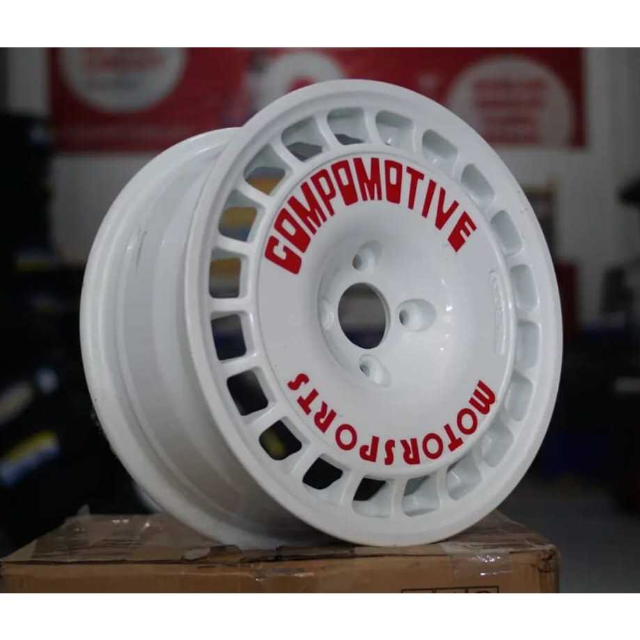 Jual VELG COMPOMOTIVE R15X6,5 HOLE 4x100 ET40 WHITE/SRED | Shopee Indonesia