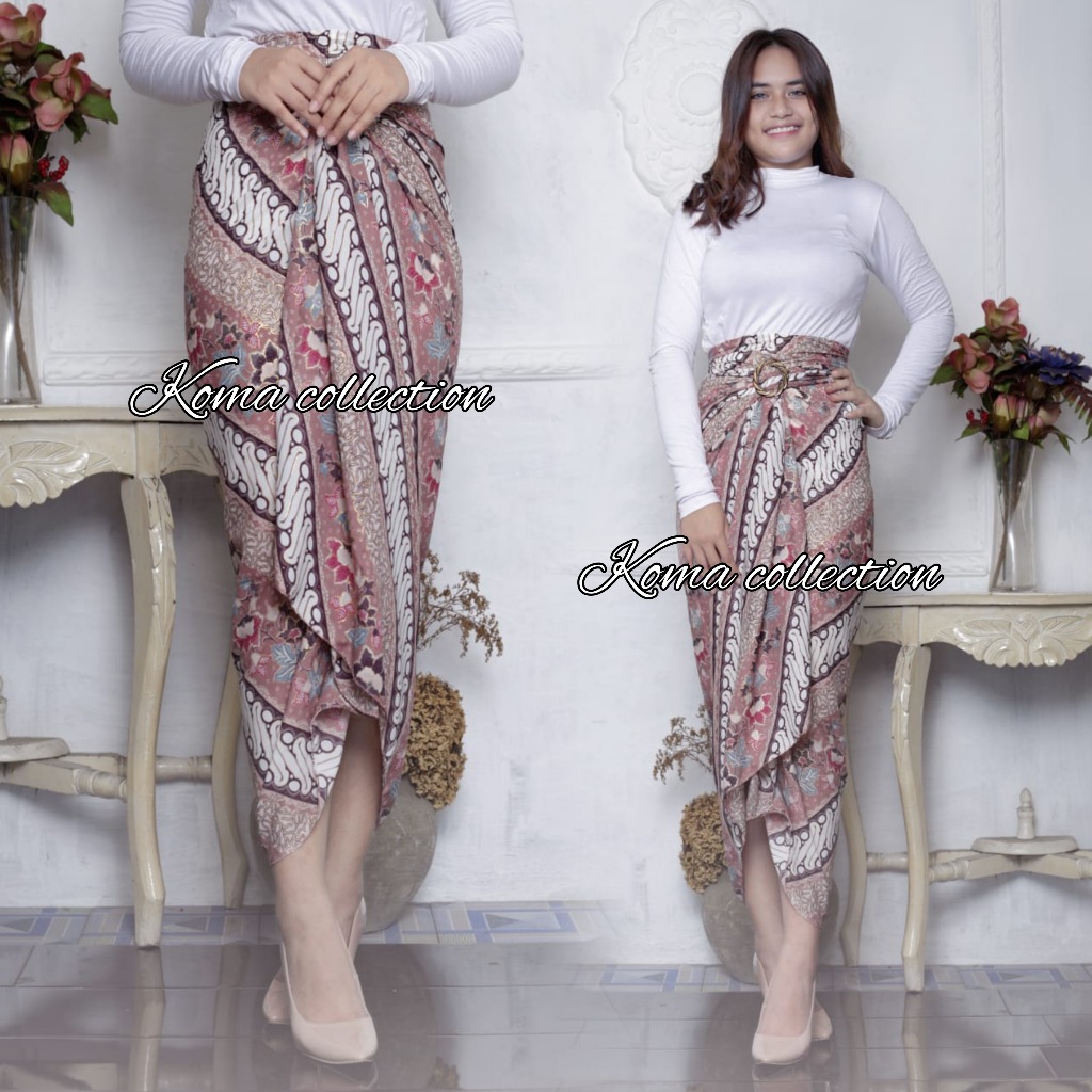 Jual Rok Lilit Batik Moderen Pinggir Biru Rok Wisuda Rok Serut Rok ...
