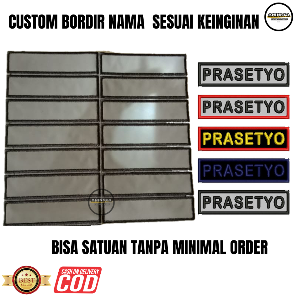 Jual CUSTOM BORDIR NAMA | PAPAN NAMA | NAME TAG | COSTUM BORDIR ...