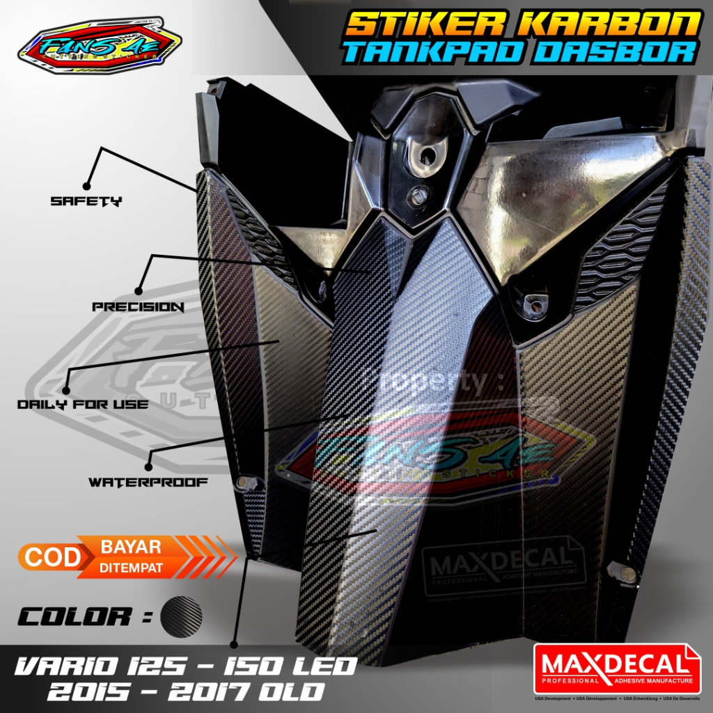 Jual STRIPING STIKER TANKPAD STIKER PELINDUNG DASBOR DEPAN VARIO 125/ ...