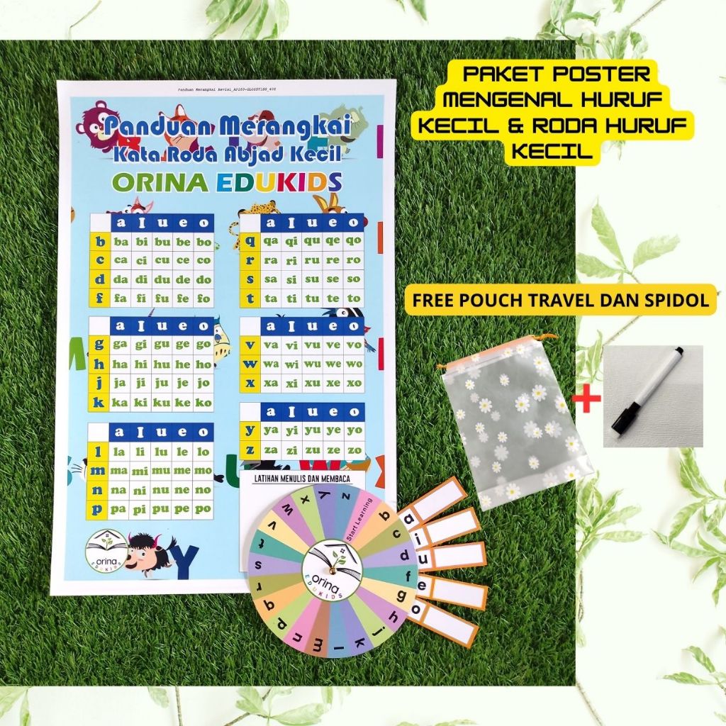 Jual Poster Edukasi Anak Free Spidol Belajar Membaca Berhitung PAUD TK ...