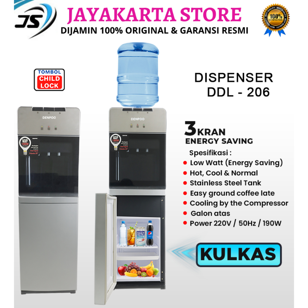 Jual Dispenser DDK 206 Kulkas Bagian Bawah Multifungsi dan Hemat ...