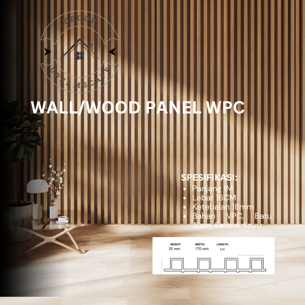 Jual 1M X 16CM Wall Panel WPC/Wood panel PVC Premium Termurah dan ...