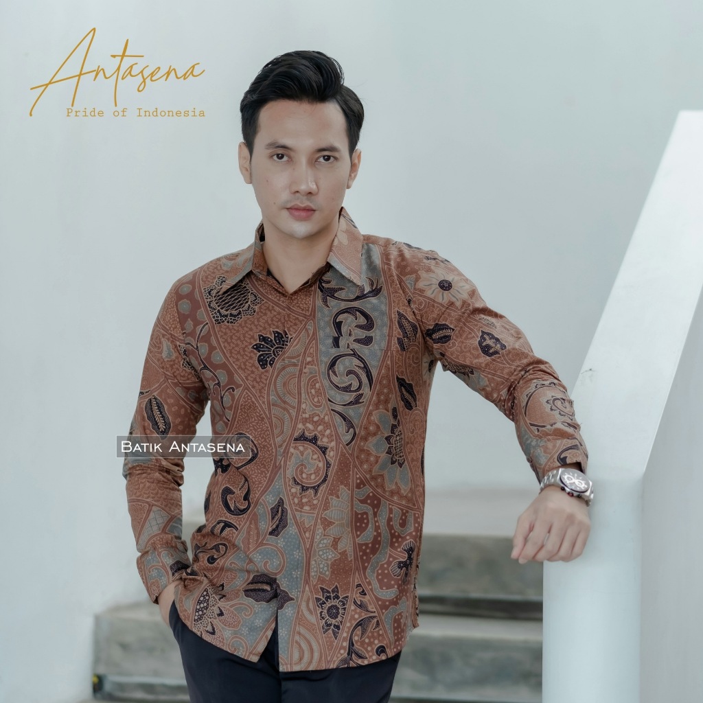 Jual Batik Antasena Hem Batik Pria Lengan Panjang Slimfit Warna Hitam ...