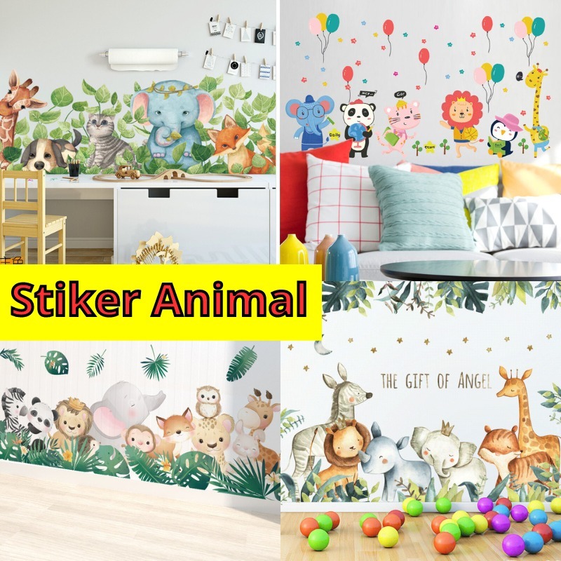 Jual WALLSTICKER STICKER STIKER DINDING Q 205 GAMBAR HEWAN ANIMAL ...