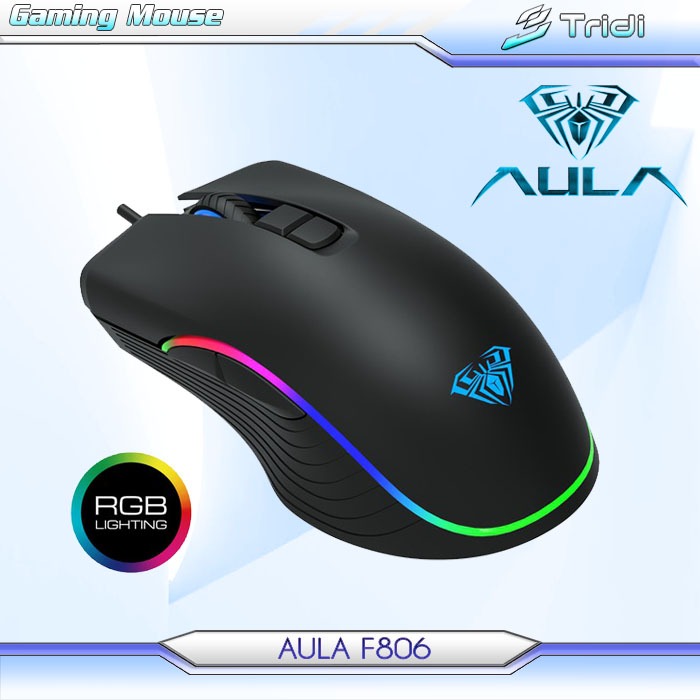 Jual AULA F806 Gaming Mouse (RGB Backlight,2400DPI,Macro) | Shopee Indonesia