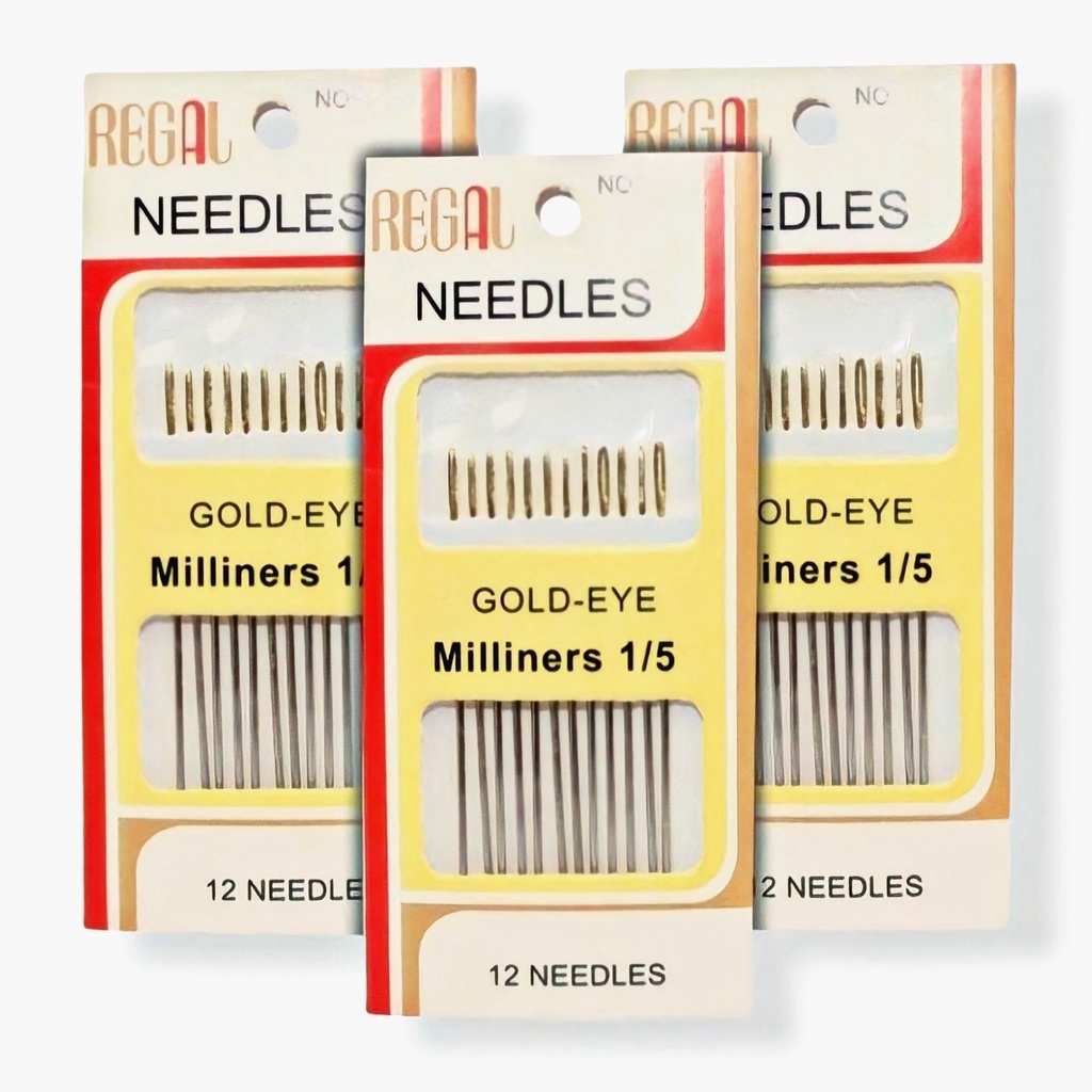 Jual Jarum Jahit Tangan Regal Gold Eye Miliners 1/5 Isi 12pcs / Jarum ...