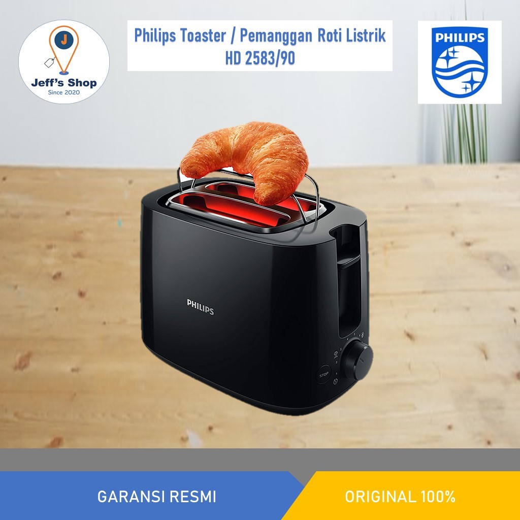 Jual Philips Toaster / Pemanggan Roti Listrik HD 2583/90 | Shopee Indonesia