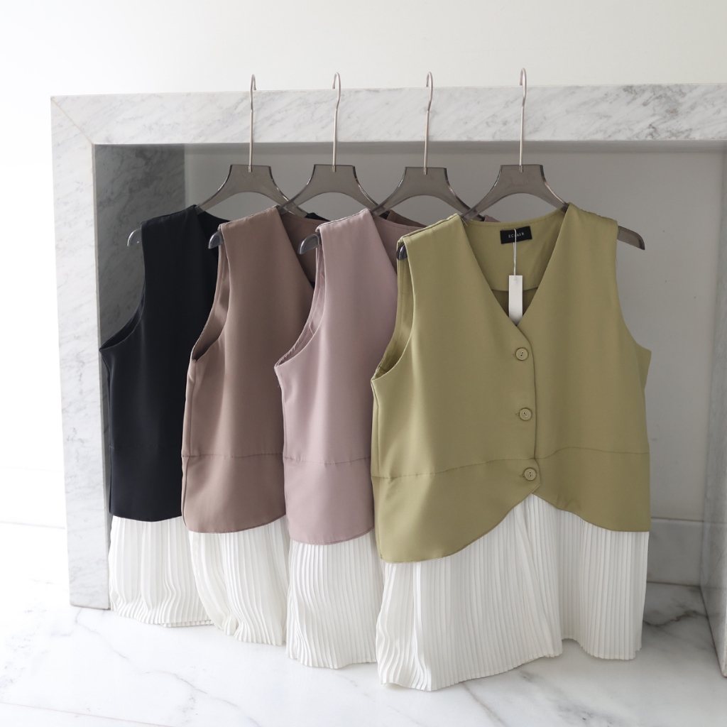 Jual ECLAIR Collection - Fora Pleat Vest | Shopee Indonesia