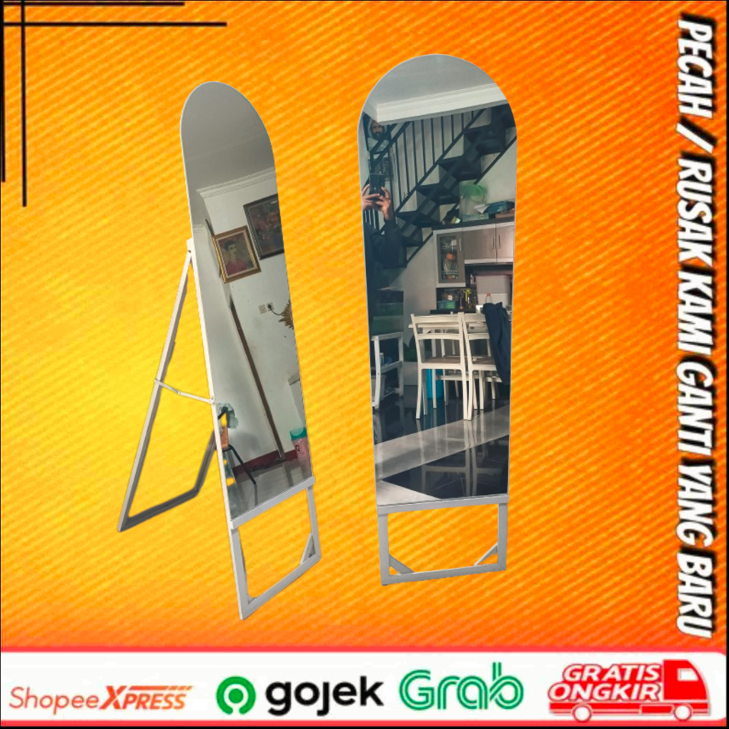 Jual Standing Mirror / Cermin Berdiri Full Body Model Oval Full Bingkai ...