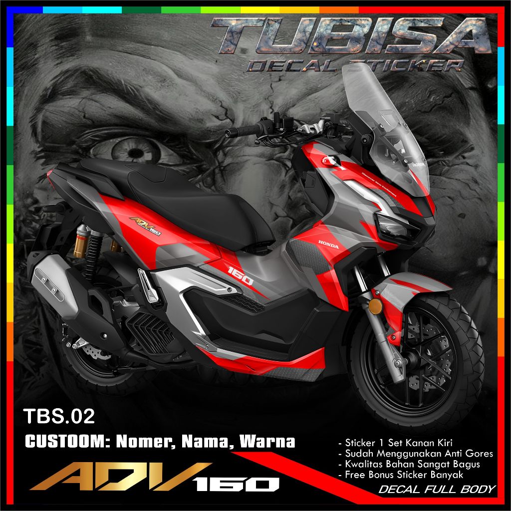 Jual Decal Sticker Striping Full Body ADV 160 Premium Racing. TBS.02 ...