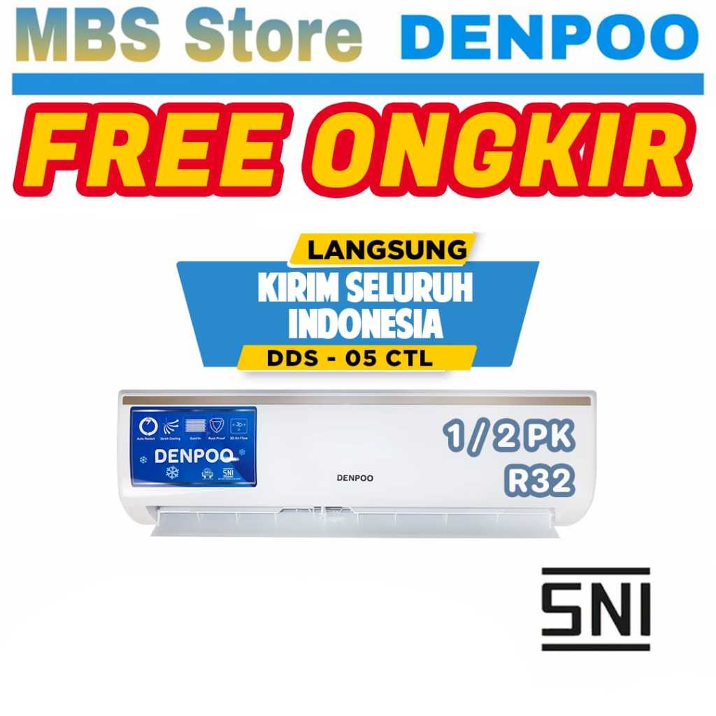 Jual AC DENPOO 1/2 PK + PASANG INSTALASI DDS 05 CTL | Shopee Indonesia