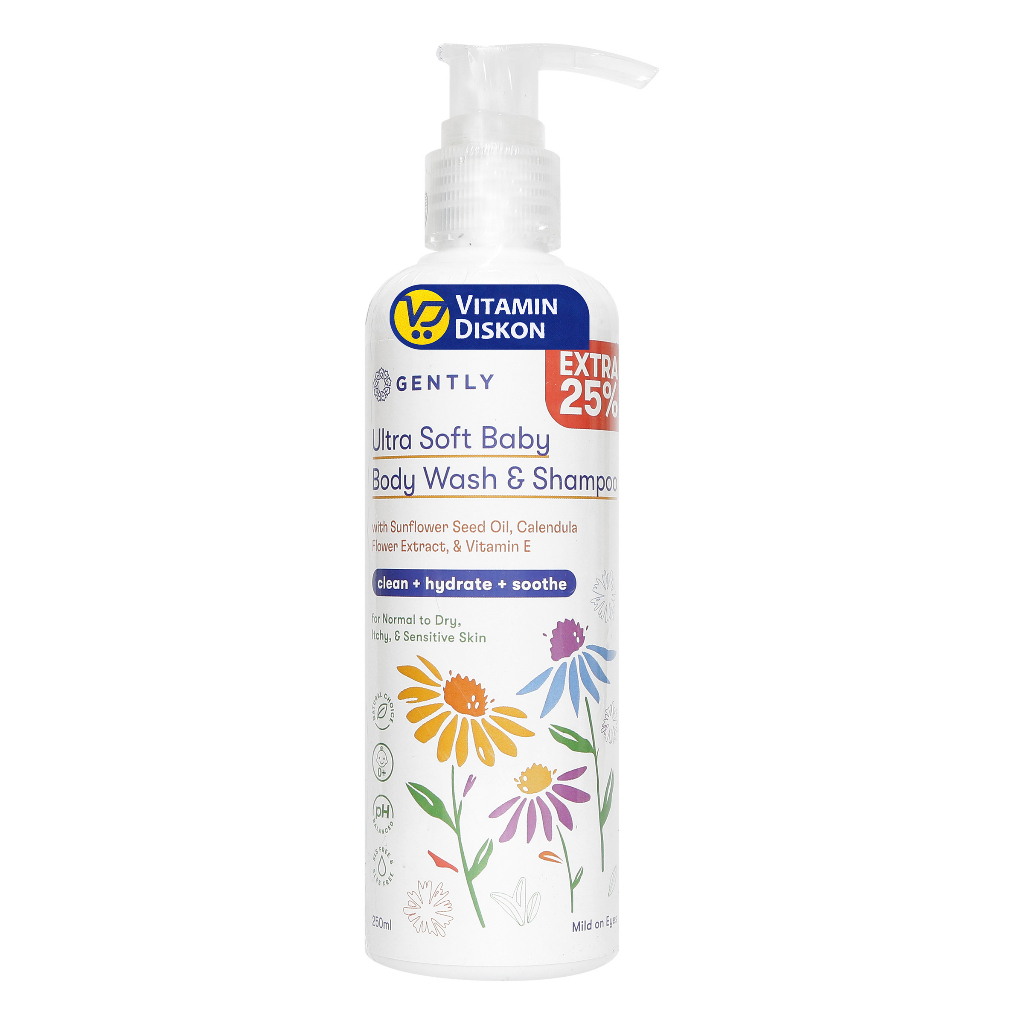 Jual GENTLY ULTRA SOFT BODY WASH AND SHAMPOO 250 ML | Shopee Indonesia