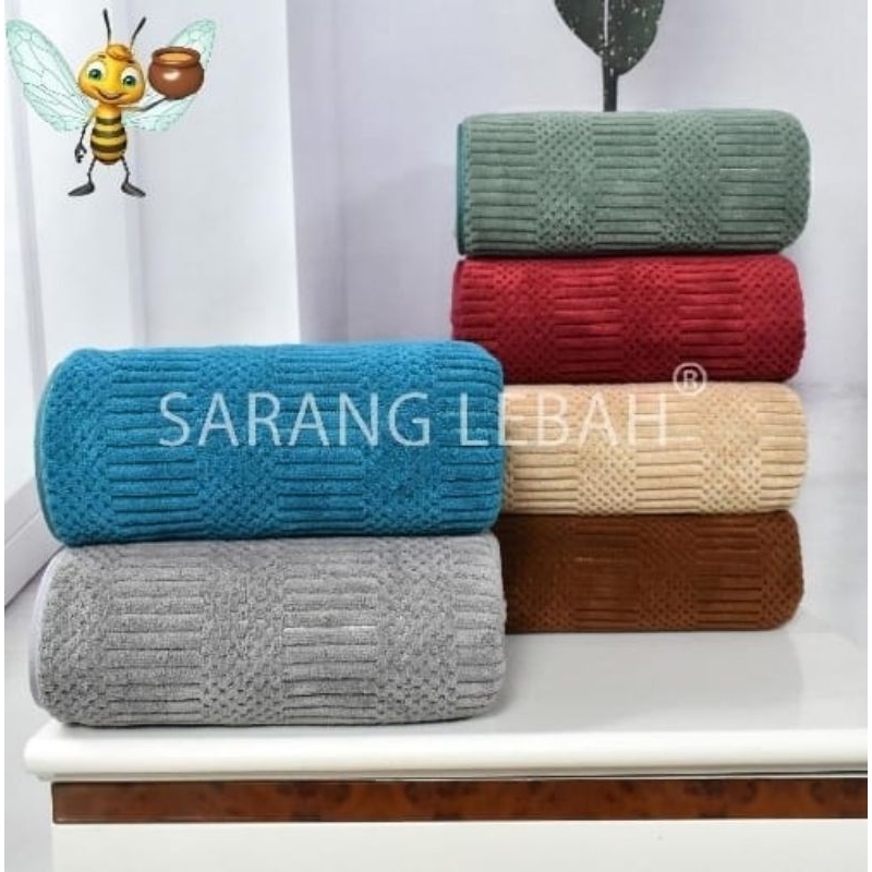 Jual handuk motif /sarang lebah /70*140/bahan micro motif sig sag ...
