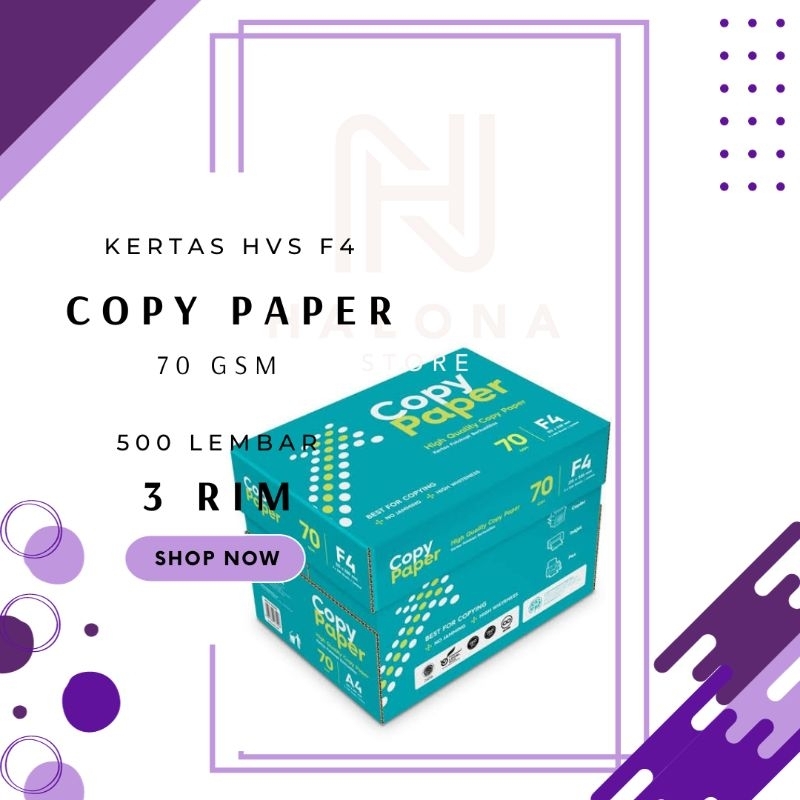 Jual [3 RIM] Kertas HVS F4 Copy Paper 70GSM | Shopee Indonesia