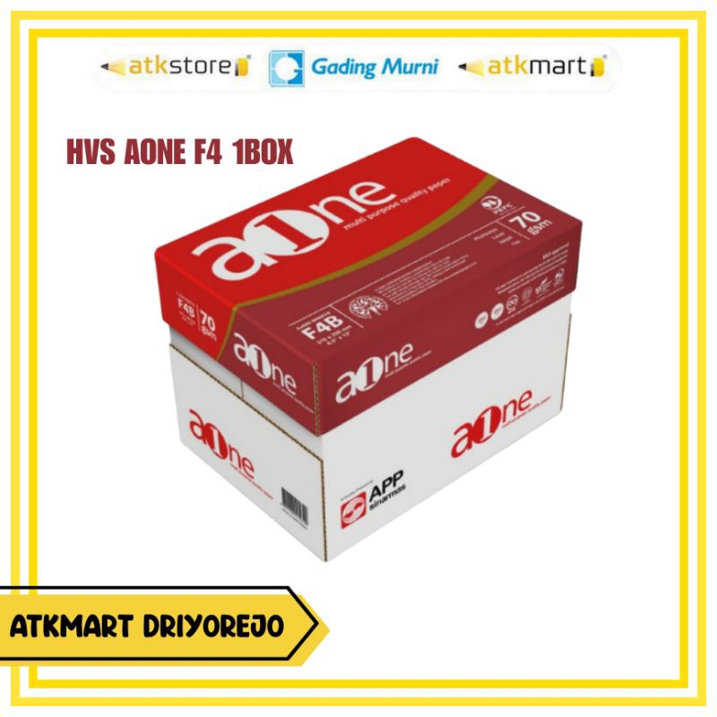 Jual (1 BOX) KERTAS HVS AONE F4 FOLIO 70gsm | Shopee Indonesia