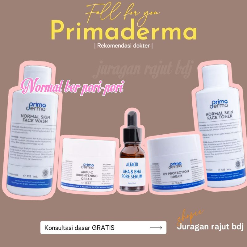 Jual PRIMADERMA Paket Flek Glowing Normal Whitening Skin With Serum AHA ...