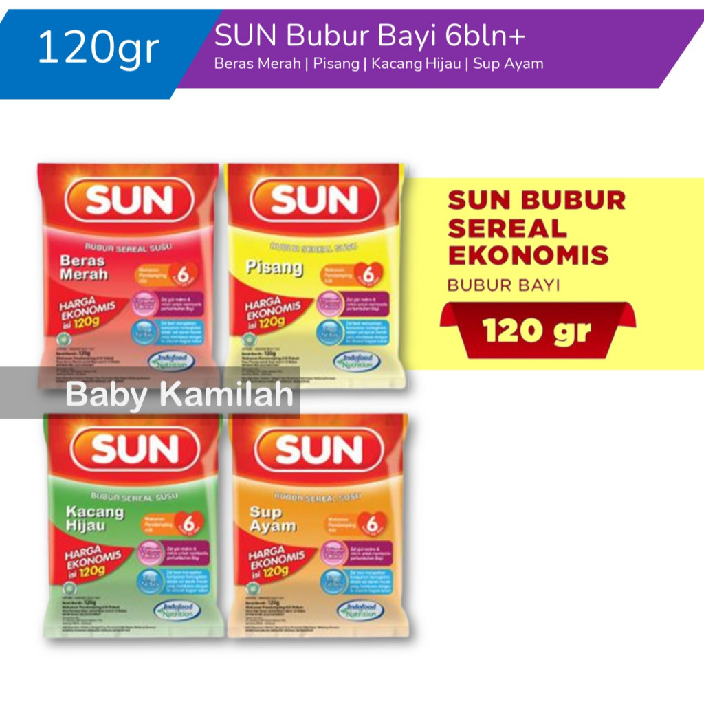 Jual SUN Bubur Bayi Kemasan Ekonomis 120gr - Bubur Bayi SUN Kemasan ...